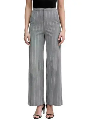 BENETTON Pinstriped Wide-leg Trousers - Grey