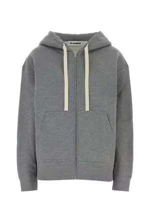 JIL SANDER Zip-up Oversized Hoodie - Grey