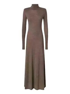 Pinko Fine-knit Roll-neck Dress - Brown