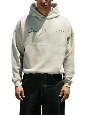 ROUGH. Rough Logo-print Hoodie - Grey