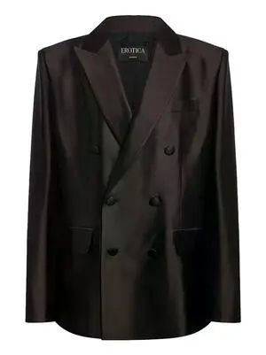 DONDUP Double-breasted Peaked-lapel Blazer - Black