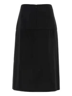 JIL SANDER Midi Skirt With Front Slit Detail - Black