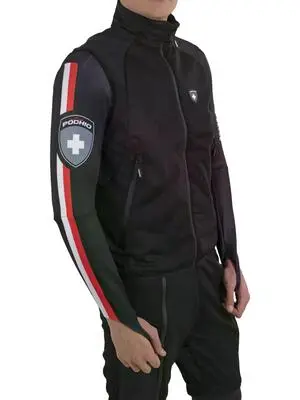 PODHIO Logo-print Zip-up Gilet - Black