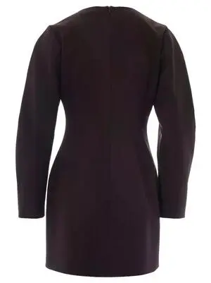 P.a.r.o.s.h Crew-neck Long-sleeve Mini Dress - Brown