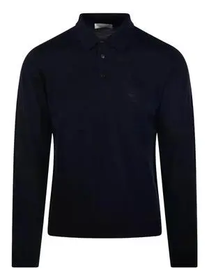 ROBERTO COLLINA Long-sleeve Polo Sweater - Blue