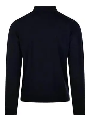 ROBERTO COLLINA Long-sleeve Polo Sweater - Blue