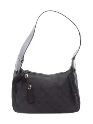 Gucci Gg Canvas Shoulder Bag - Black