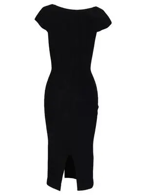Khaite Allegra Sweetheart Neck Ribbed Knit Dress - Black