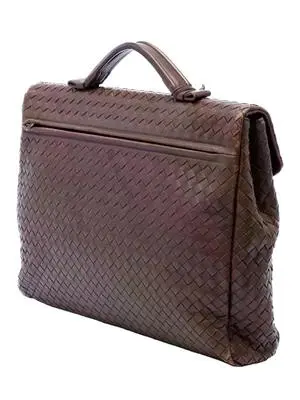 Bottega Veneta Nappa Intrecciato Briefcase Business Bag - Brown