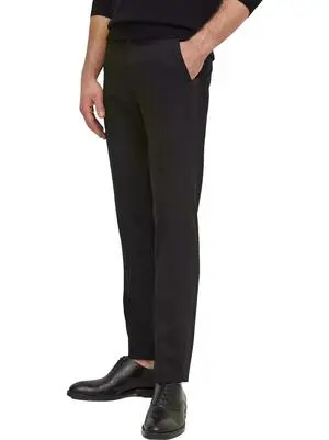 BENETTON Side-stripe Tailored Trousers - Black