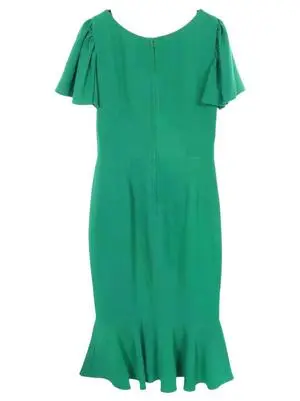Dolce & Gabbana Short Sleeve Ruffled Hem Dress - Green