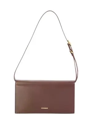 JIL SANDER Jil Sander Smooth Grain Leather Crossbody Bag Brown