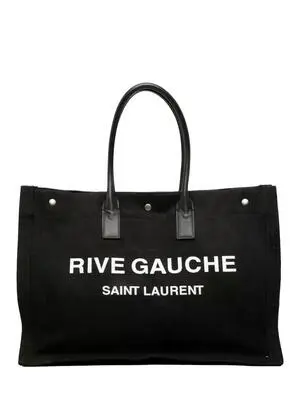 Saint Laurent Large Canvas Rive Gauche Tote Bag - Black