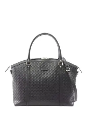 Gucci Large Microssima Dome Satchel - Black