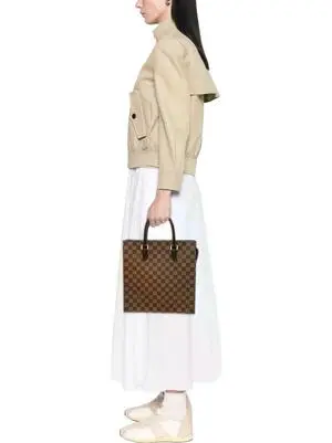LOUIS VUITTON Damier Ebene Venice Sac Plat Tote Bag - Brown