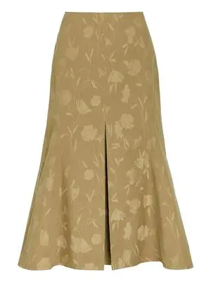 ERDEM Erdem Floral Jacquard Cotton Midi Skirt