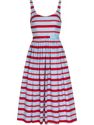 EMILIA WICKSTEAD Emilia Wickstead Rhea Striped Cotton Midi Dress Multicoloured