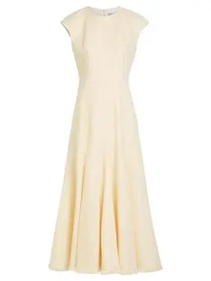 Gabriela Hearst Crowther Silk And Wool-blend Midi Dress Ivory