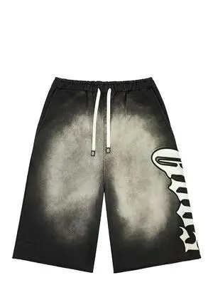 GODSPEED Faded Logo Patch Shorts - Black
