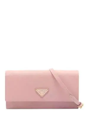 Prada Saffiano Leather Wallet On Chain - Pink