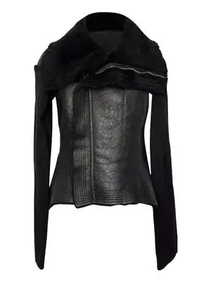 Rick Owens Rick Owens Vintage Naska Asymmetric Shearling Jacket Black