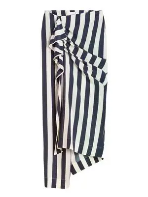 Bondi Born Orta Draped Silk Skirt - Blue