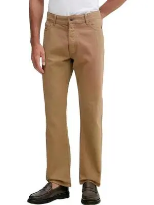 BENETTON Straight-leg Logo-patch Trousers - Brown