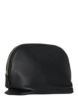 THE ROW Agnes Pouch In Pebbled Calfskin Leather - Black