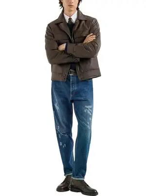 Brunello Cucinelli Nappa Leather Outerwear Jacket With Thermore® Padding - Brown