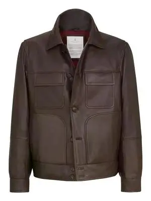 Brunello Cucinelli Nappa Leather Thermore® Padded Outerwear Jacket - Brown