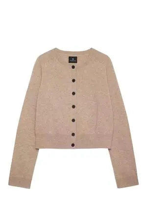 ANINE BING Joye Cardigan In Stone Melange - Neutrals