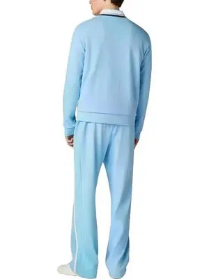 Casablanca Stripe-detail Zip-up Sweatshirt - Blue