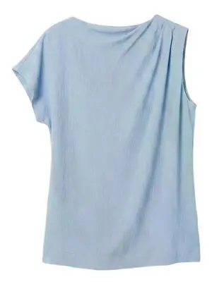 Bondi Born Ardea Draped Shoulder Top - Blue