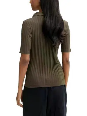 Marc O'polo Ribbed Knit V-neck T-shirt - Green