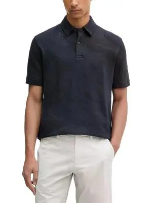 Marc O'polo Textured Short-sleeve Polo Shirt - Blue