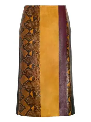 Proenza Schouler Sirine Skirt In Pieced Leather - Brown