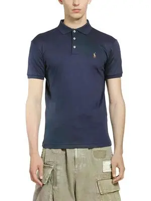 Polo Ralph Lauren Custom Slim Logo-embroidered Piqué Polo Shirt - Blue