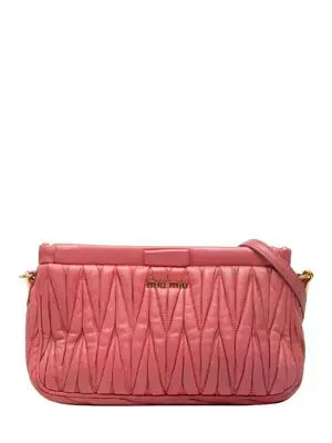 Miu Miu Matelasse Nappa Frame Shoulder Bag - Pink