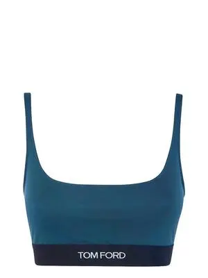 TOM FORD Logo-underband Bra - Blue