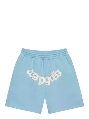 SP5DER Logo Print Jersey Shorts - Blue
