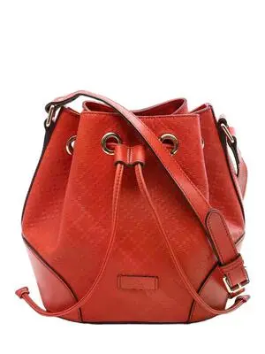 Gucci Diamante Leather Bucket Bag - Red