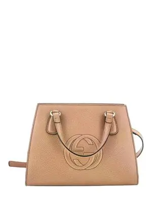 Gucci Soho Convertible Top Handle Leather Small Satchel - Neutrals
