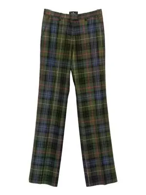 Etro Tartan Check Straight-leg Trousers - Green