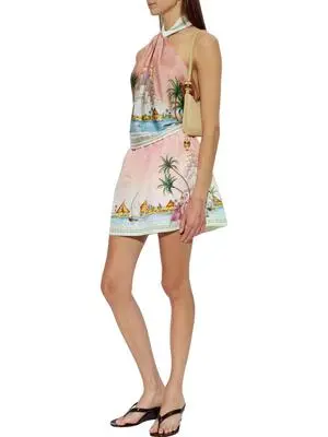 Casablanca Casablanca Graphic Print Mini Skirt Pink