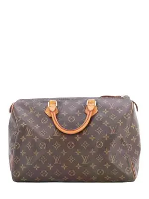 LOUIS VUITTON Monogram Canvas Speedy 35 Satchel - Brown
