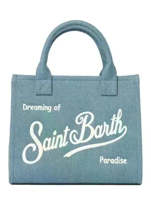 MC2 SAINT BARTH Logo Embroidered Vanity Tote Bag - Blue