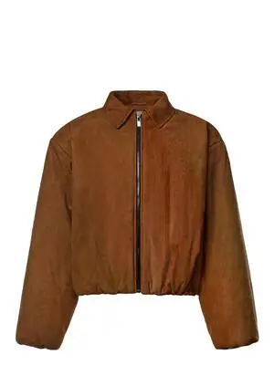 Magda Butrym Corduroy Effect Leather Bomber Jacket - Brown