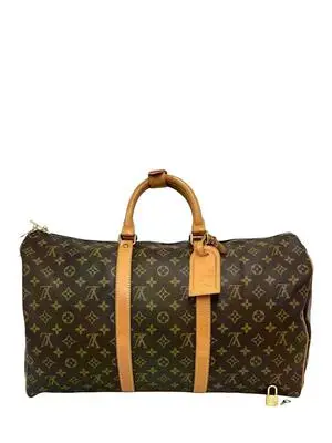 LOUIS VUITTON Monogram Keepall 50 Travel Bag - Brown
