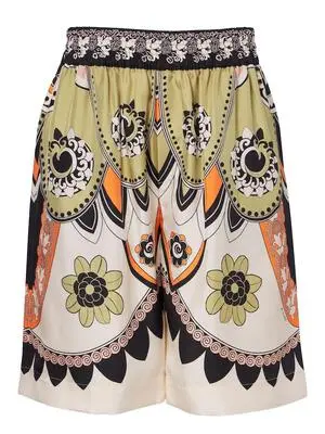 La DoubleJ Printed Silk Twill Bermuda Shorts - Multicoloured
