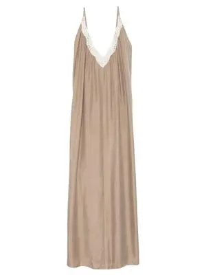 ALYSI Silk Lace-trim Dress - Grey